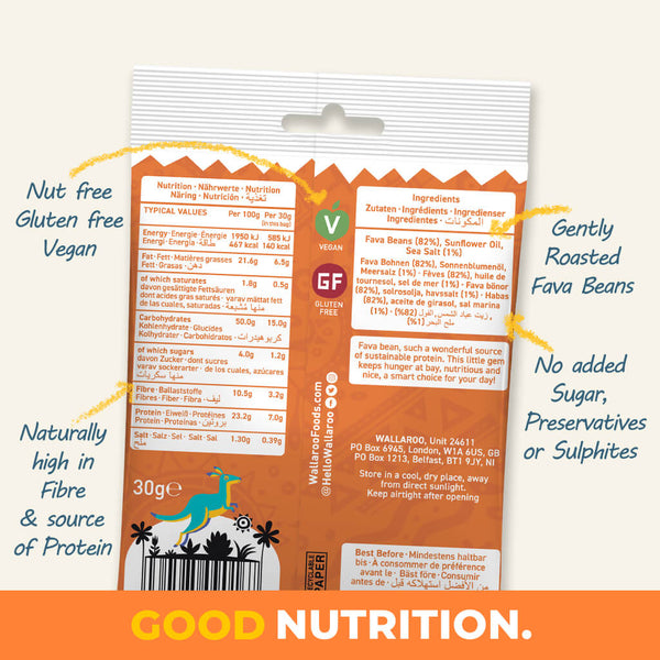 Roasted Fava Bean Pieces - Sea Salt | Healthy Snacks - WALLAROO