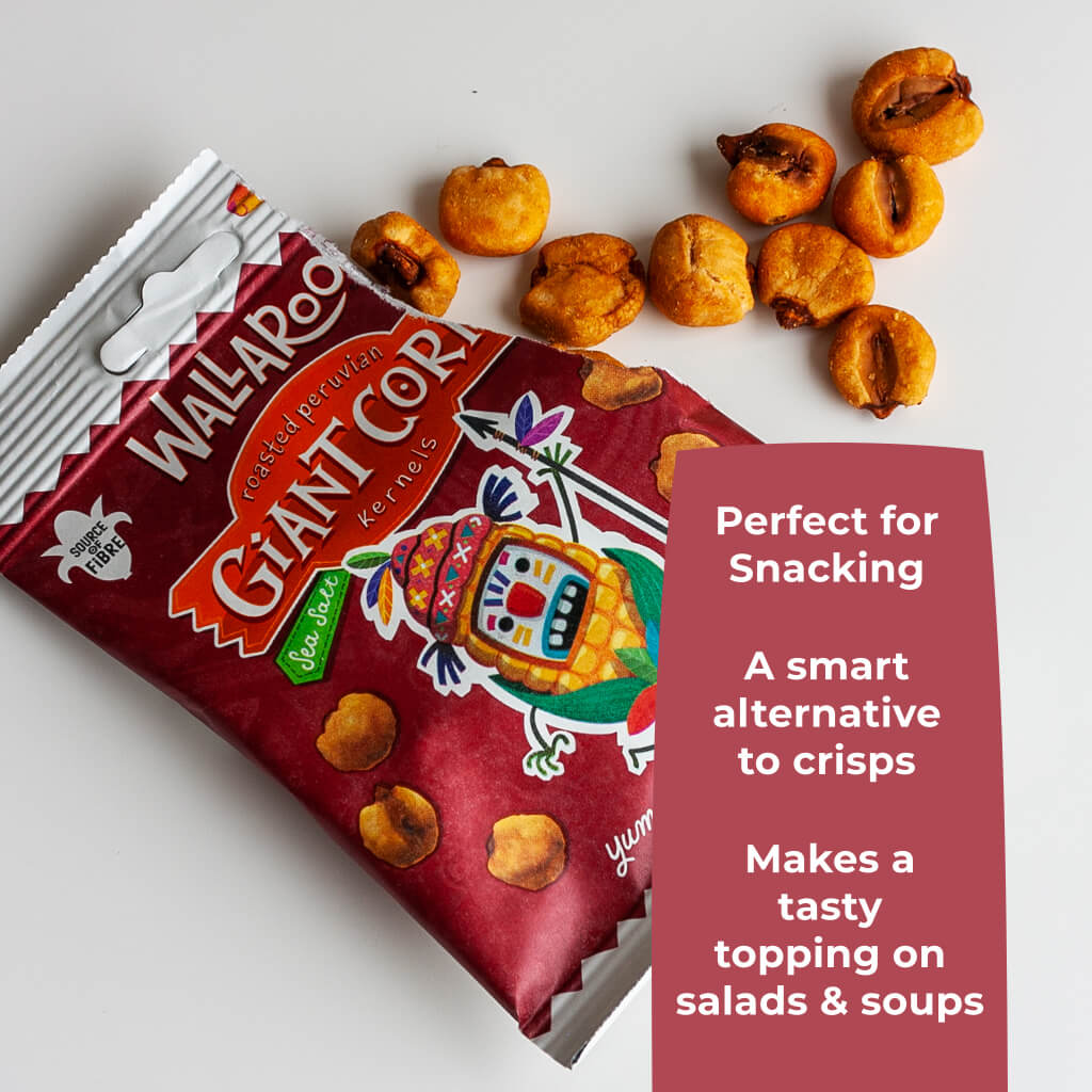 Roasted Peruvian Giant Corn Kernels - Sea Salt | Healthy Snacks - WALLAROO